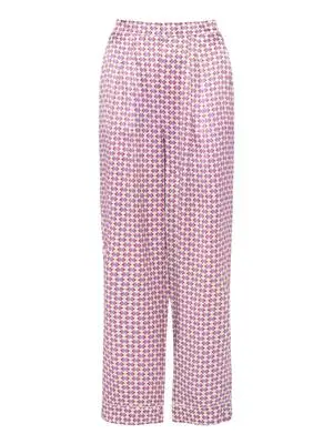 ERES Geometric-print Silk Trousers - Purple