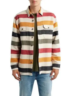 Pendleton Driftwood Stripe Chamois Button-up Shirt - Glacier Stripe