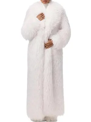 Naked Wardrobe Faux Shearling Coat - Bone
