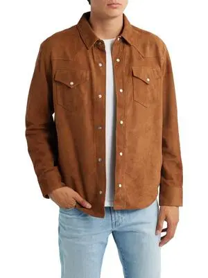 Ag Elias Western Suede Shirt Jacket - Canyon Amber