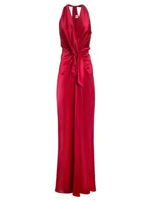 Delphine Ava Silk Gown Red