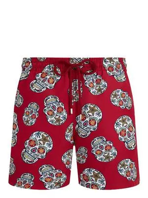 Vilebrequin Vilebrequin Moorea Día De Muertos Swim Trunks Red