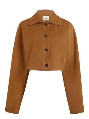 KHAITE Sue Cropped Suede Jacket