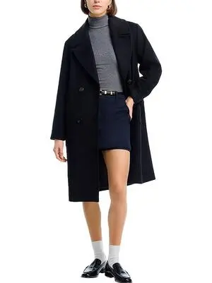 Aqua Double Breasted Coat Black
