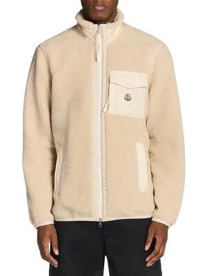 Moncler Zip Up Cardigan - Light Beige