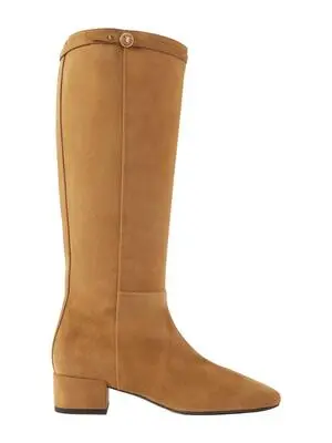 TOD'S Embellished Suede Knee Boots - Brown