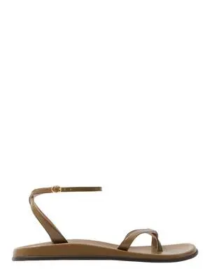 THE ROW Hugh Leather Sandals Brown