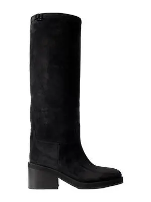 JIMMY CHOO Yasmin 70 Suede Knee Boots - Black