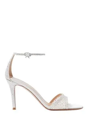 GIANVITO ROSSI Rania 85 Crystal-embellished Sandals - Off-white