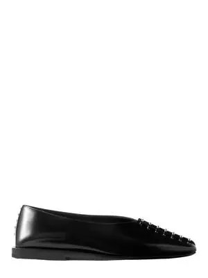 JIL SANDER Studded Leather Ballet Flats - Black