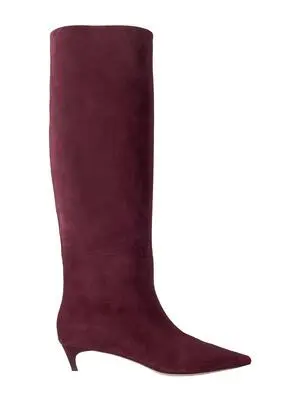 JIMMY CHOO Maxima 35 Suede Knee Boots Burgundy