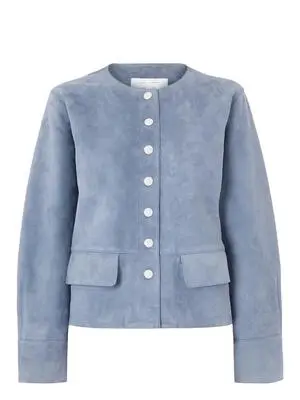 Proenza Schouler White Label Robin Paneled Suede Jacket - Blue