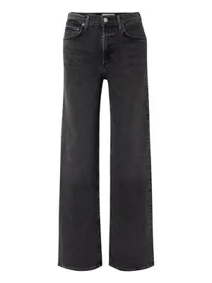 AGOLDE Harper Mid-rise Wide-leg Jeans - Black