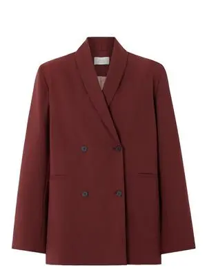 Loulou De Saison Sancia Wool-blend Blazer - Burgundy