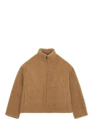 DARKPARK Devin Faux Shearling Dropped Shoulder Jacket - Camel