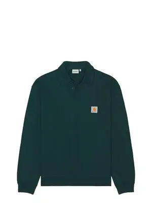 Carhartt Work In Progress Polo Sweatshirt Dark Fir