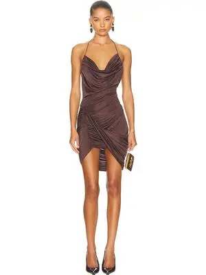 ATLEIN Ruched Strap Mini Dress