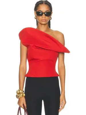 Magda Butrym Sculptural Sleeveless Top - Red