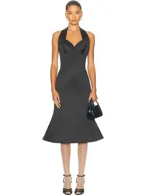 Marc Jacobs Sculpted Satin Halter Dress - Black