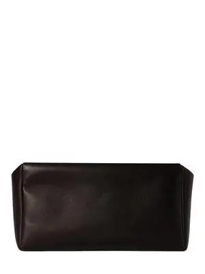 THE ROW Squared Compact Clutch Dark Brown Ans