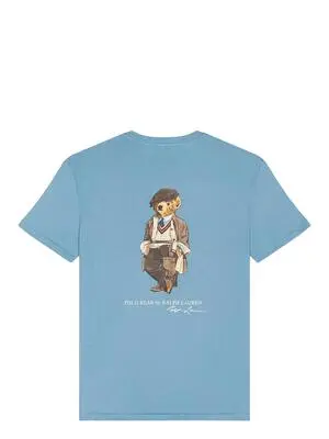 Polo Ralph Lauren Short Sleeve Graphic Heritage Bear T-shirt In Blue - Hatteras Blue