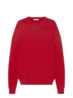 THE ROW Leora Cashmere Sweatshirt Red