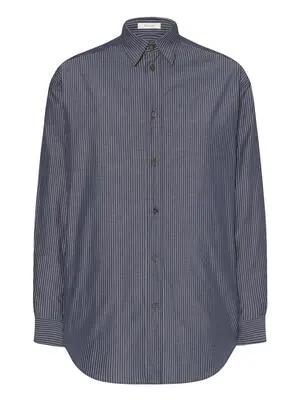 THE ROW Miller Shirt - Blue White Stripe