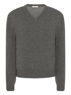 THE ROW Horik Cashmere Sweater - Grey Melange
