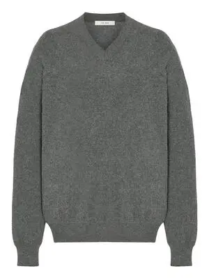 THE ROW Lomika Cotton Sweater - Grey Melange