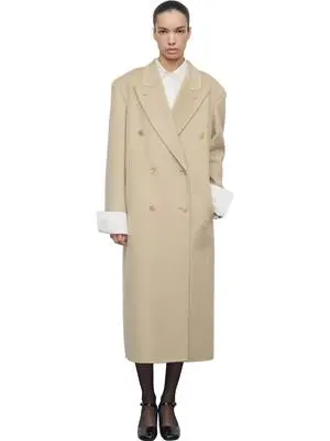 THE ROW Hariet Cashmere Coat Light Pebble