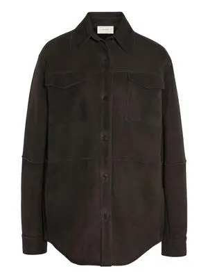 THE ROW Gwena Shearling Jacket - Dark Brown