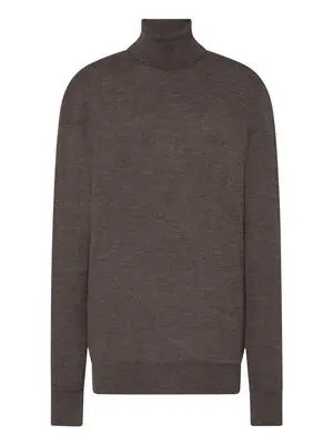 THE ROW Lizzy Cashmere Turtleneck - Faded Brown