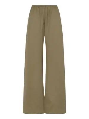 THE ROW Gala Wide-leg Virgin Wool Pants - Military Beige