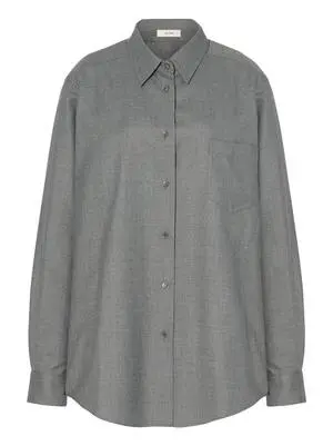 THE ROW Pino Shirt In Virgin Wool - Grey