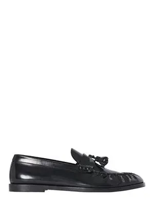 THE ROW Leather Loafer - Black