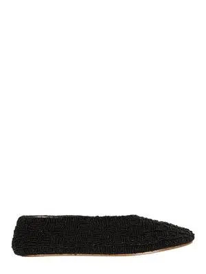 THE ROW Embroidered Stella Slipper - Black