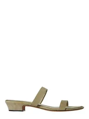 THE ROW Awar Strap Suede Sandals - Sage Green