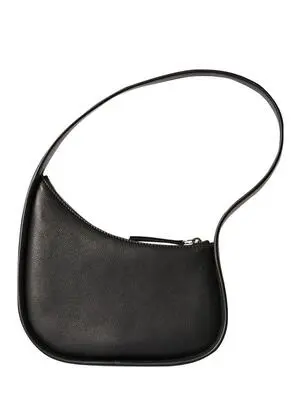 THE ROW Half Moon Bag In Leather - Black