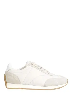 TOTEME Sport Quilted Shell And Suede Sneakers - Stone