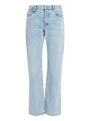 FRAME The Staple Mid-rise Straight-leg Jeans - Light Denim