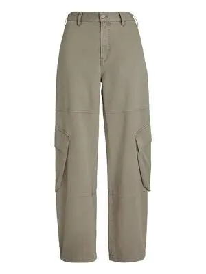 FRAME High-Rise Barrel-Leg Jeans Sage Green