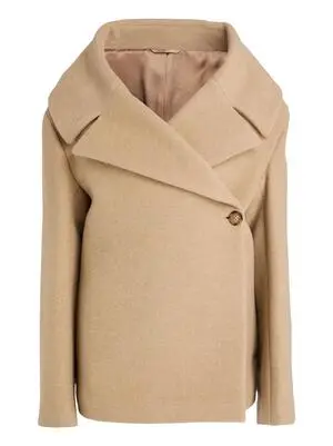 TOTEME Double-breasted Wool-blend Felt Jacket - Sand