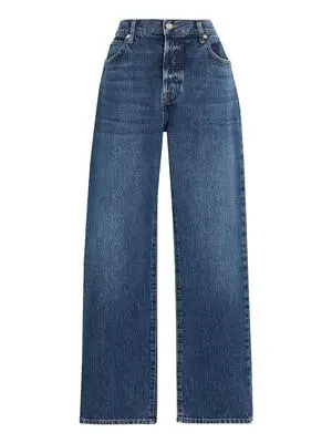 FRAME The Staple High-rise Straight-leg Jeans - Mid Denim