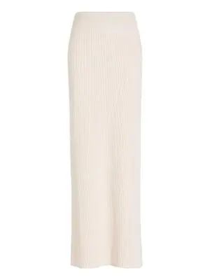 TOTEME Ribbed Cotton-blend Maxi Skirt - Ecru