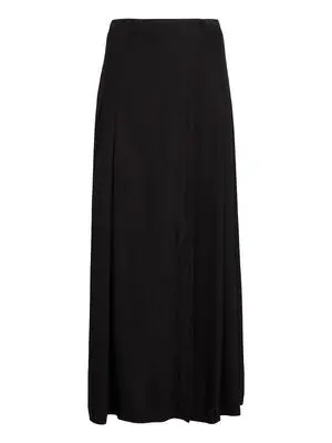 TOTEME Pleated Crepe-satin Maxi Wrap Skirt - Black