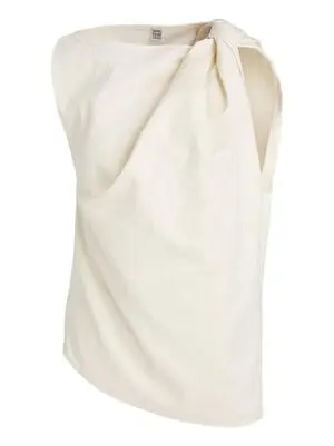 TOTEME Twisted Cotton-twill Top - Ivory