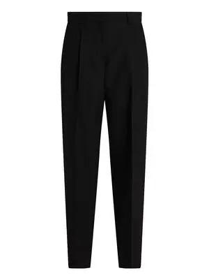 TOTEME Pleated Grain De Poudre Tapered Trousers - Black