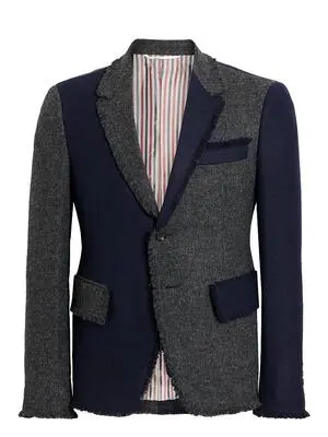 Thom Browne Twotone Woolflannel Blazer - Charcoal