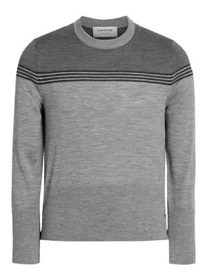 Thom Browne Striped Wool-blend Sweater - Gray