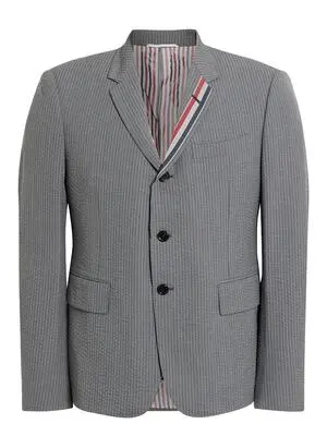 Thom Browne Striped Woolseersucker Blazer - Gray